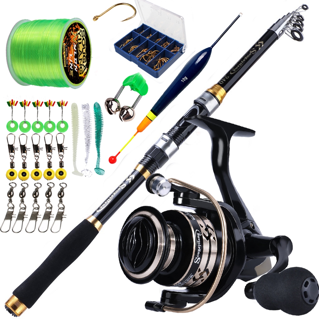 Sougayilang 1.8M-3.3M Fishing Rod Set Carbon Fiber with Fishing Reel ...
