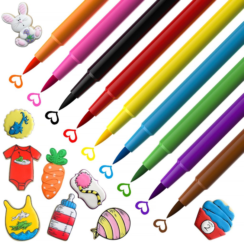 Set Food Coloring Pens Edible Food Markers for Cookie Decorating, Food ...