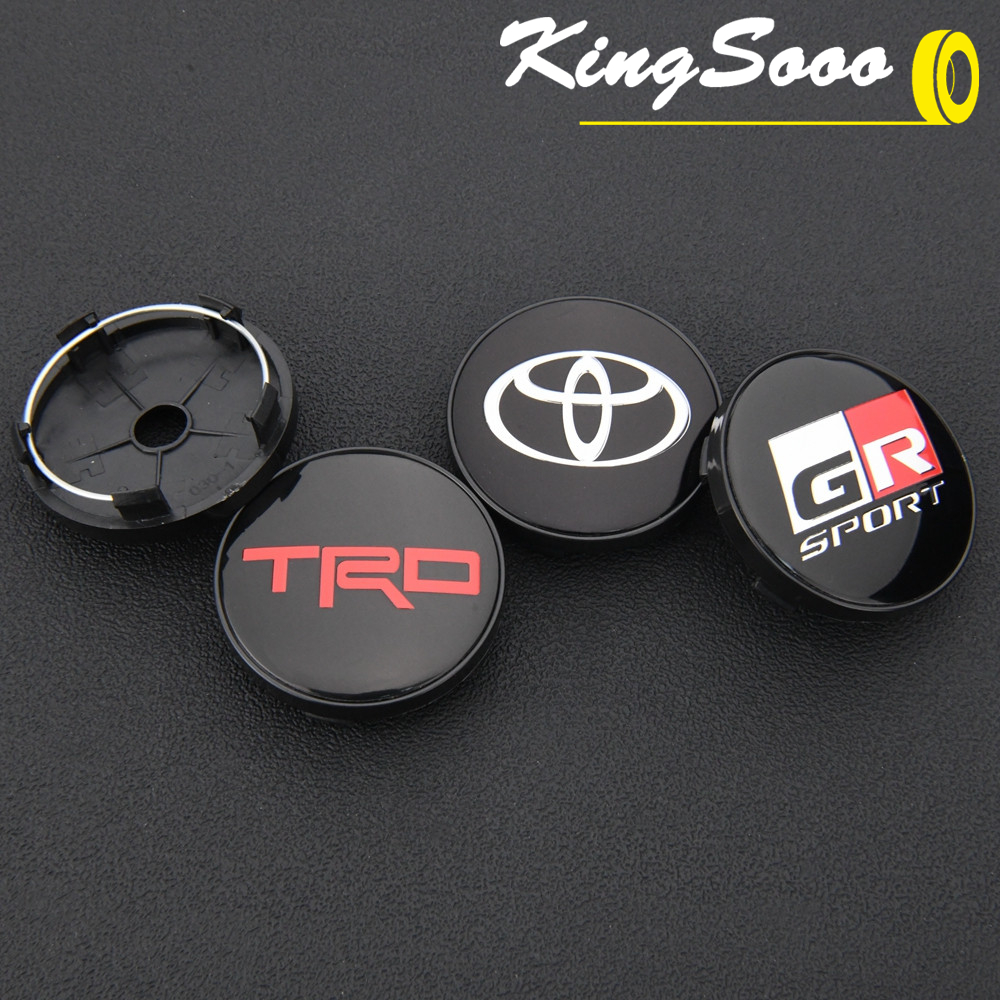 4PCS Rim Cap 60mm OD / 55mm Clip Wheel Center Cap TOYOTA GR SPORT ...