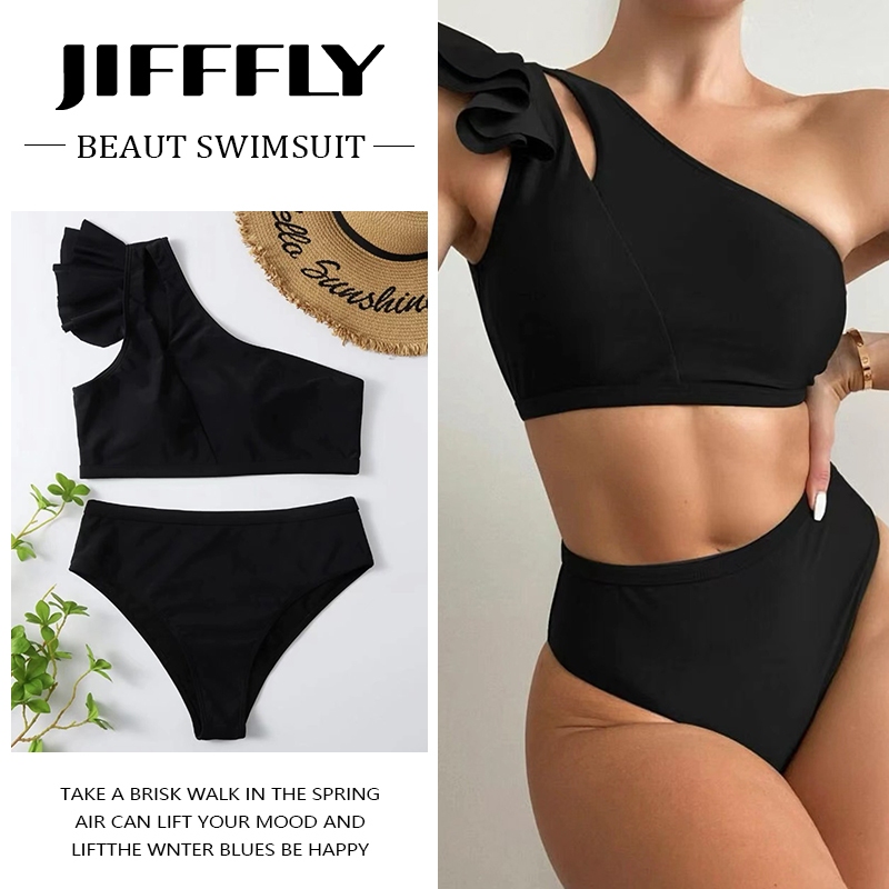 Jifffly Sexy High Waist One Shoulder Flying Edge Womens Bikini