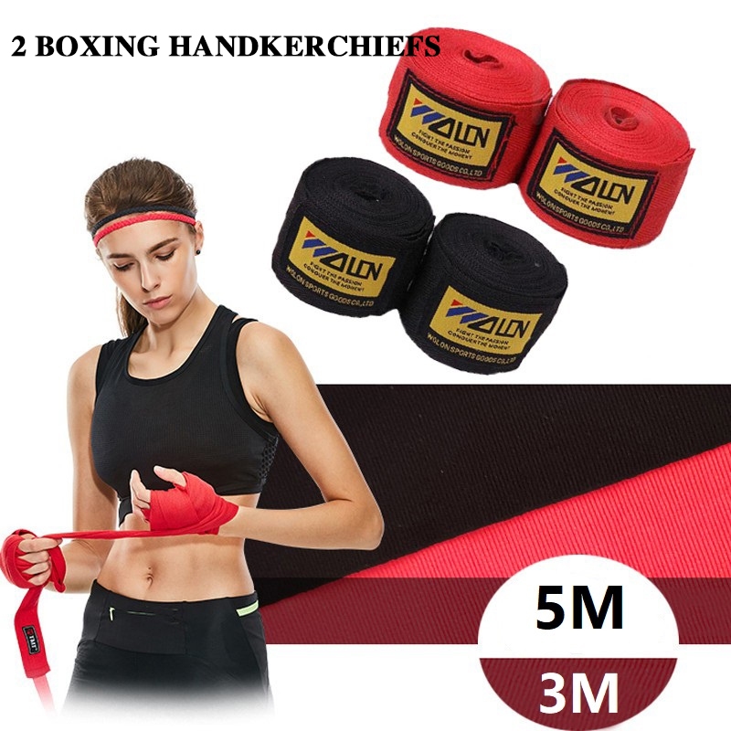 (2 pcs)3M/5M Boxing Bandage Boxing Hand Wrap Cotton Sports Strap ...