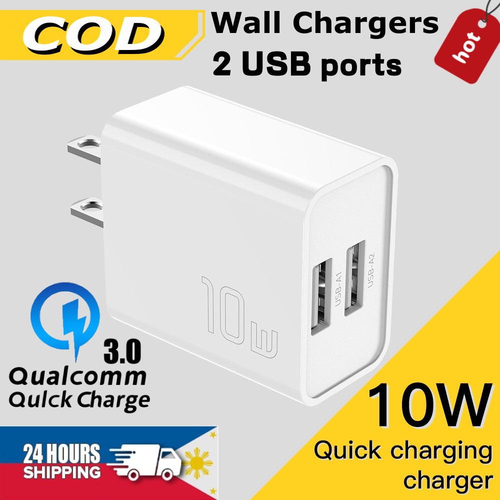 Original 10W PD Wall Chargers Fast Charging Adapter 2 USB Port Quick ...