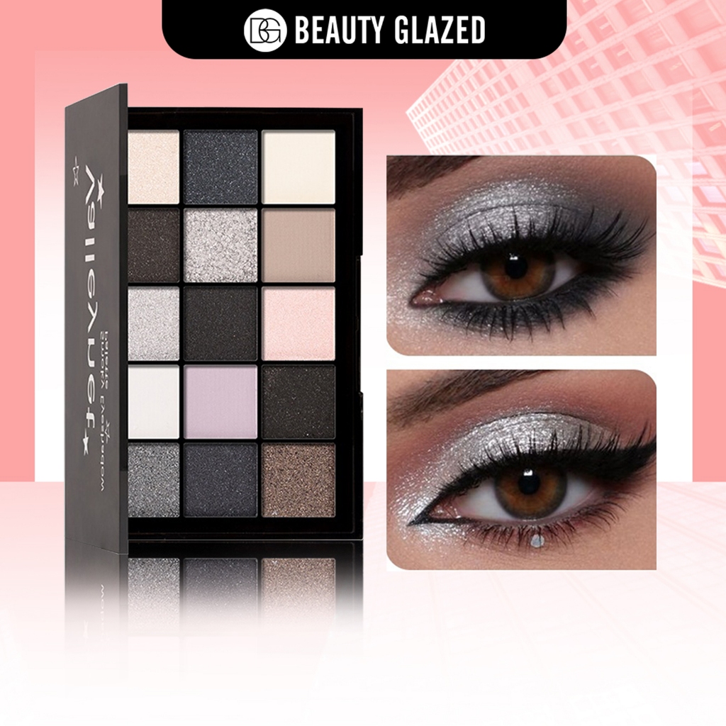 BEAUTY GLAZED 15 Color Vintage Tone Eye Shadow Plate Cement Color Smoky ...
