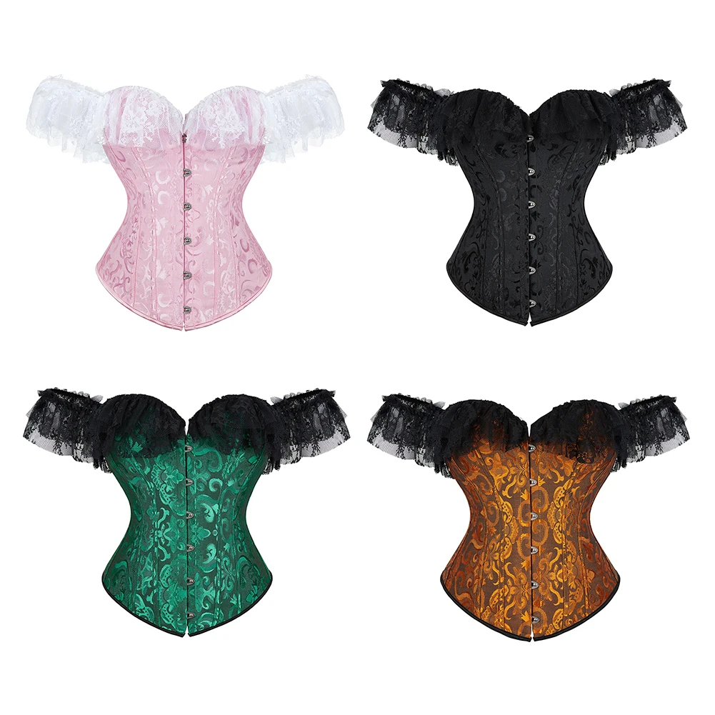 Bustier Corsets For Women Princess Corset With Strap Lace Up Ruched ...