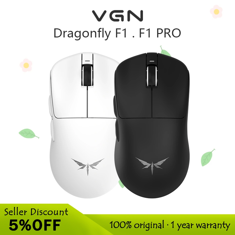 VGN Dragonfly F1 2.4G Wireless Mouse PAW 3395 Rechargeable Type-C Dual ...