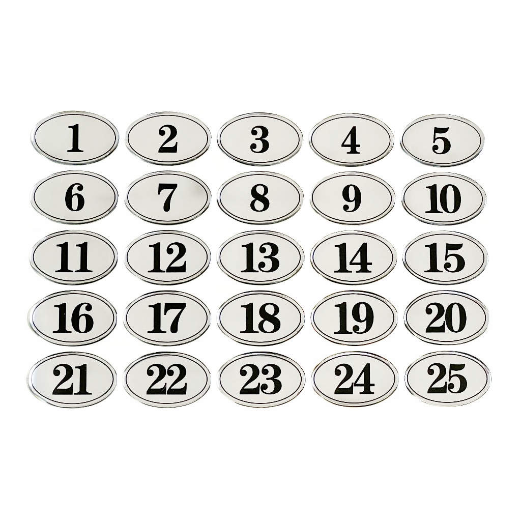 PVC stickers 40mm (1-25)Number sticker/table number sticker/restaurant ...