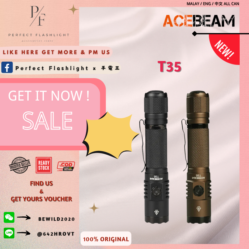 Perfect Flashlight Acebeam T35 Compact Tactical Flashlight | Shopee Philippines