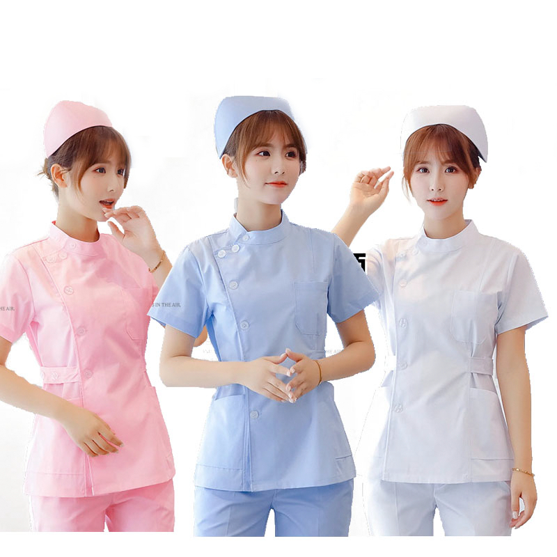 Free Name Slim Fit Scrub Top Blouse Doctor Hospital Surgical Gown Nurse ...