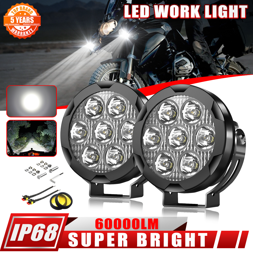 Brand New 5inch Round LED Work Light Detachable Mask Design White and ...