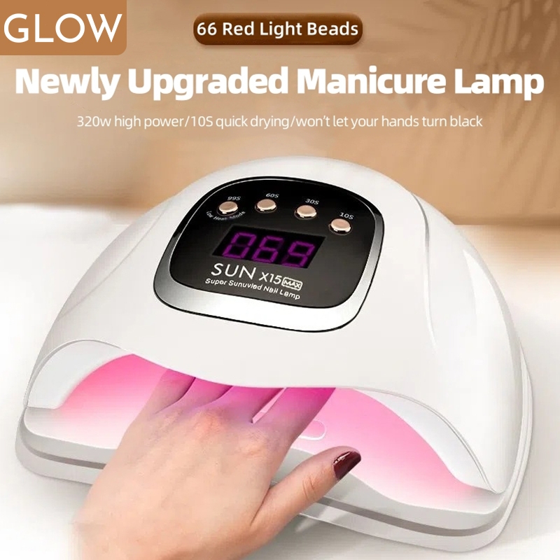 GLOW 320W SUN X15 MAX Nail Gel Dryer Machine UV LED Lamp For Nail Dryer ...