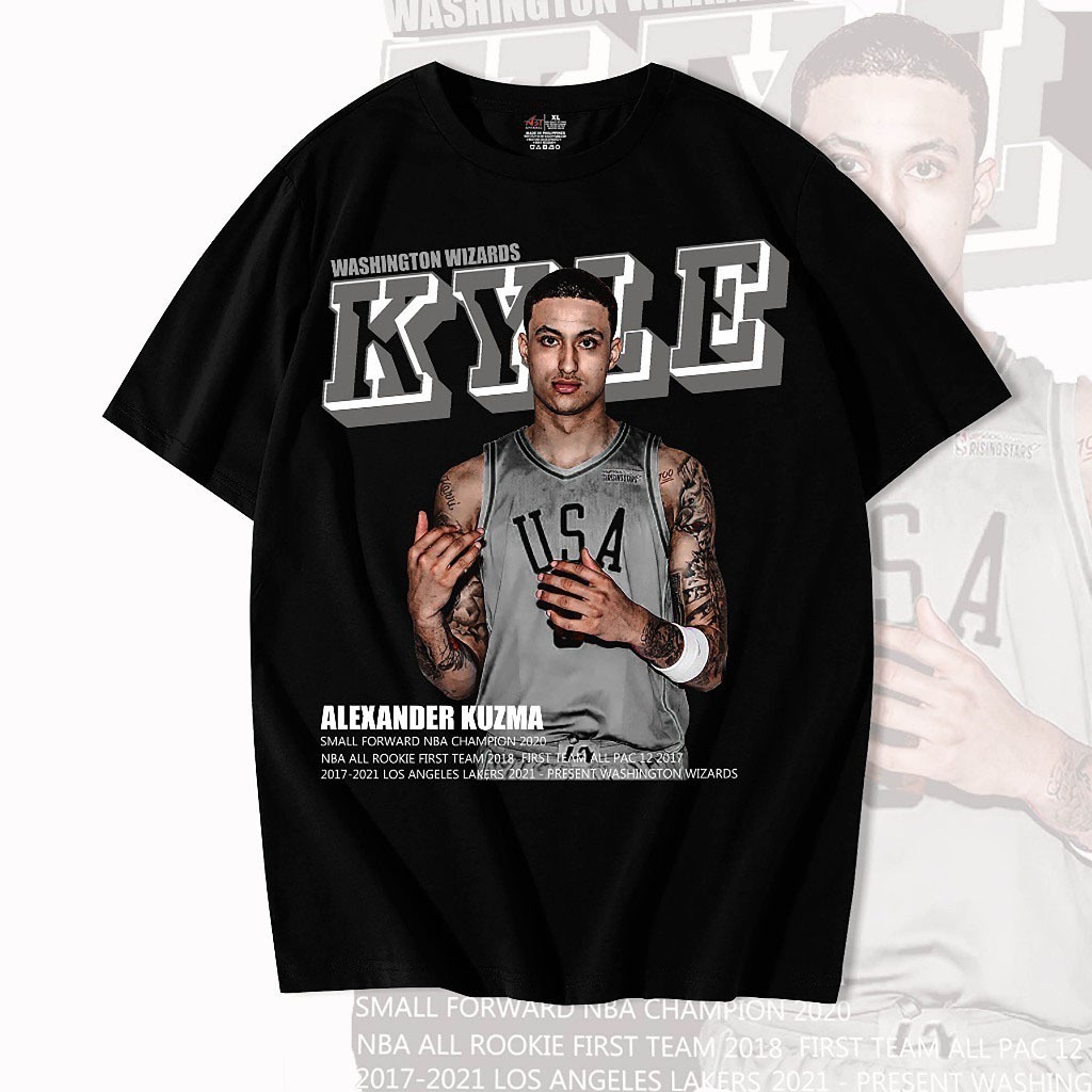 ABT Kyle Kuzma Oversize Shirts Silk printing American T shirt Raptees ...