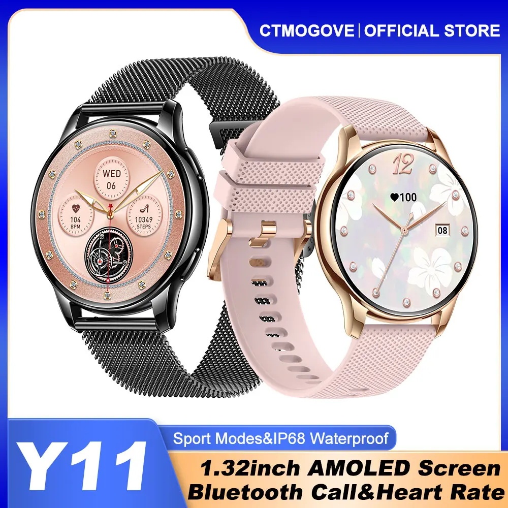 2024 New Y11 AMOLED Screen Women's 1.43-inch Bluetooth Call Health ...