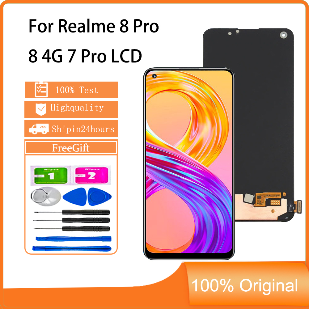 For AMOLED Realme 8 Pro 8 4G 7 Pro LCD Display Touch Screen Replacement ...