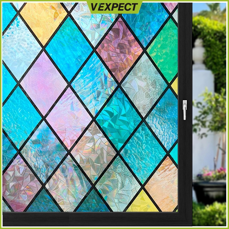 Stained Glass Window Sticker Film, Rainbow Glass Film Sticker for ...