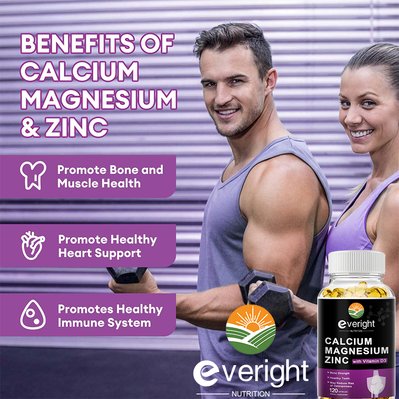 Calcium Magnesium Zinc Capsules Vitamin D3 for Muscle Bone Joint ...