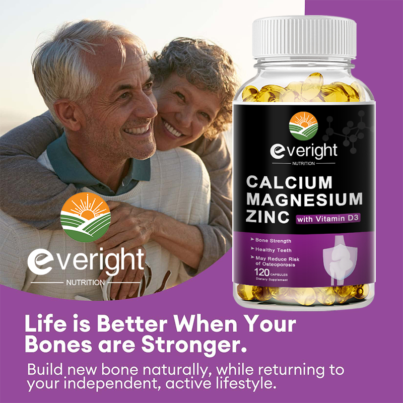 Calcium Magnesium Zinc Capsules Vitamin D3 for Muscle Bone Joint ...