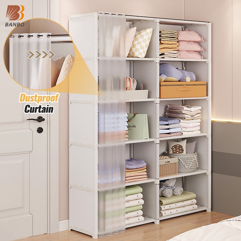 Dustproof wardrobe household bedroom storage simple assembly storage ...