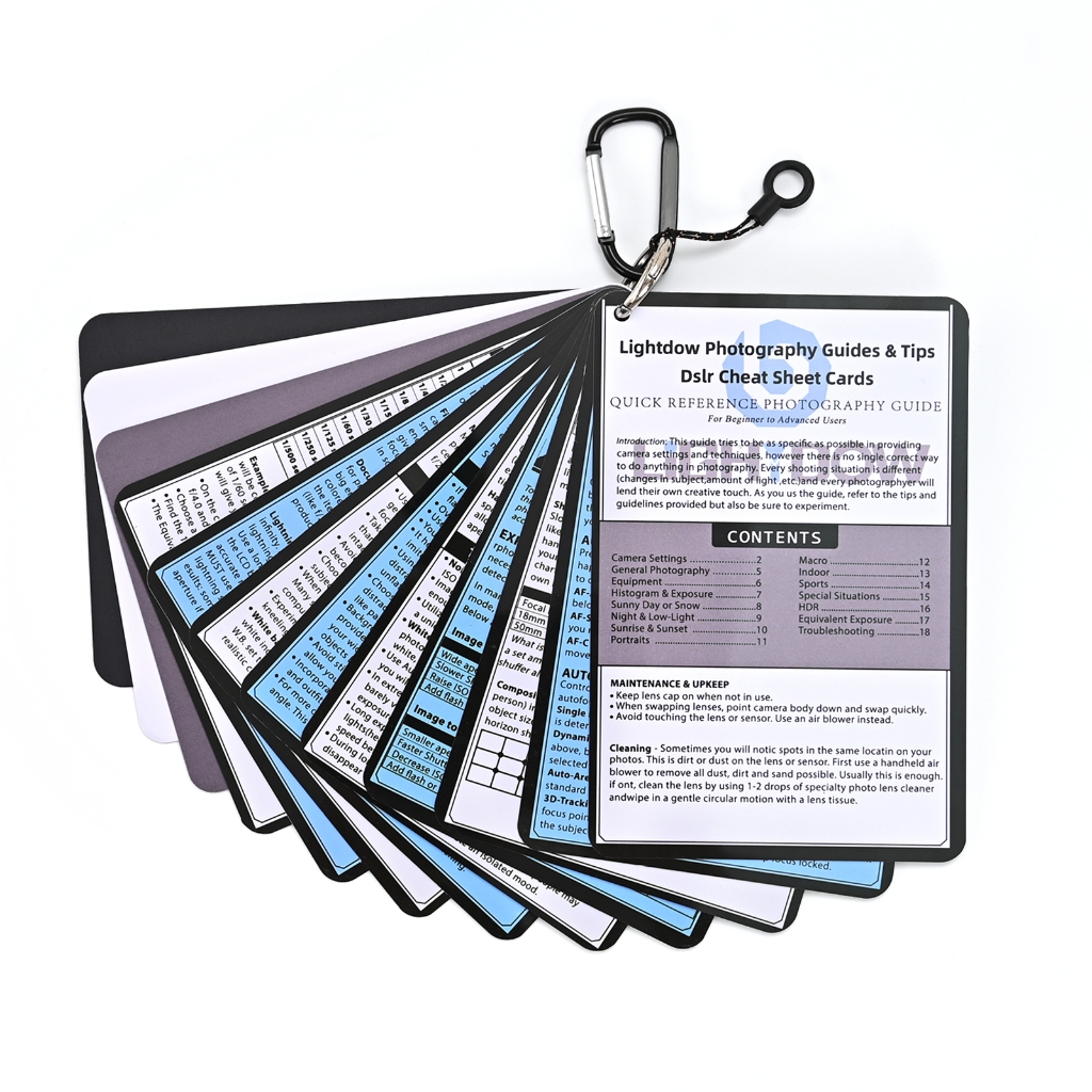 Photography Quick Reference Guides and White Balance Gray Card Bundle ...