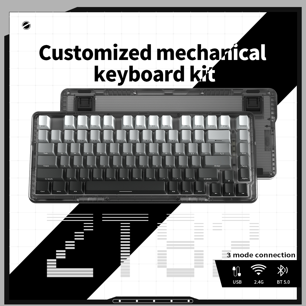 ZIFRIEND X75 82 Keys Gamer Keyboard 3 Modes Transparent Mechanical ...