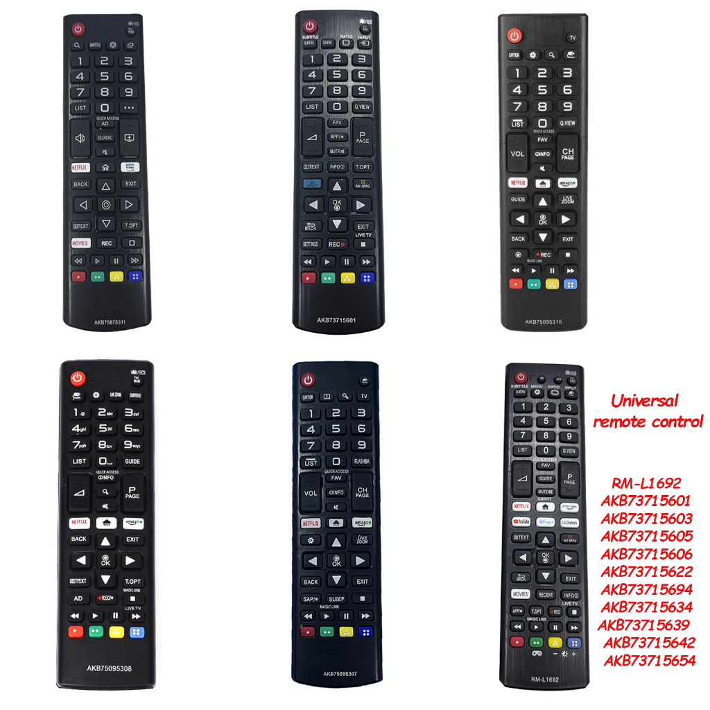 Suitable for LG LCD TV Remote Control Universal RM-L1692 AKB75095307 ...