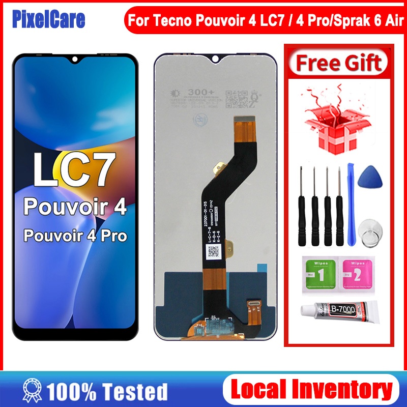 Pixelcare LCD For Tecno Spark 6 Air/Tecno Spark 5 Air/Tecno Pouvoir 4 LC7/Tecno Pouvoir 4 Pro ...