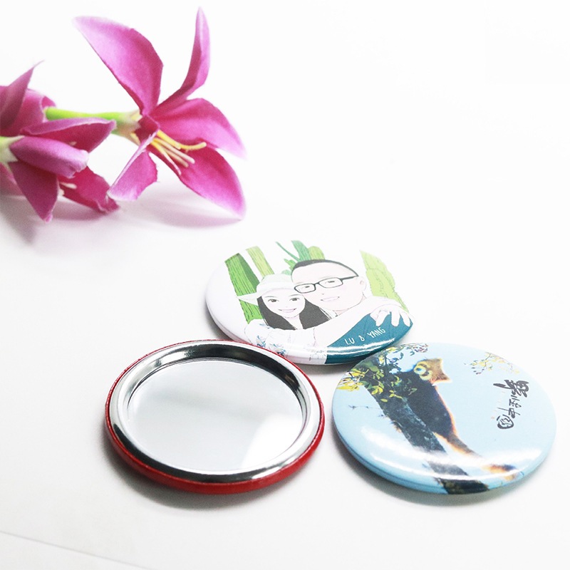 56mm 58mm metal ring button badges blank material 100pcs mirror button ...