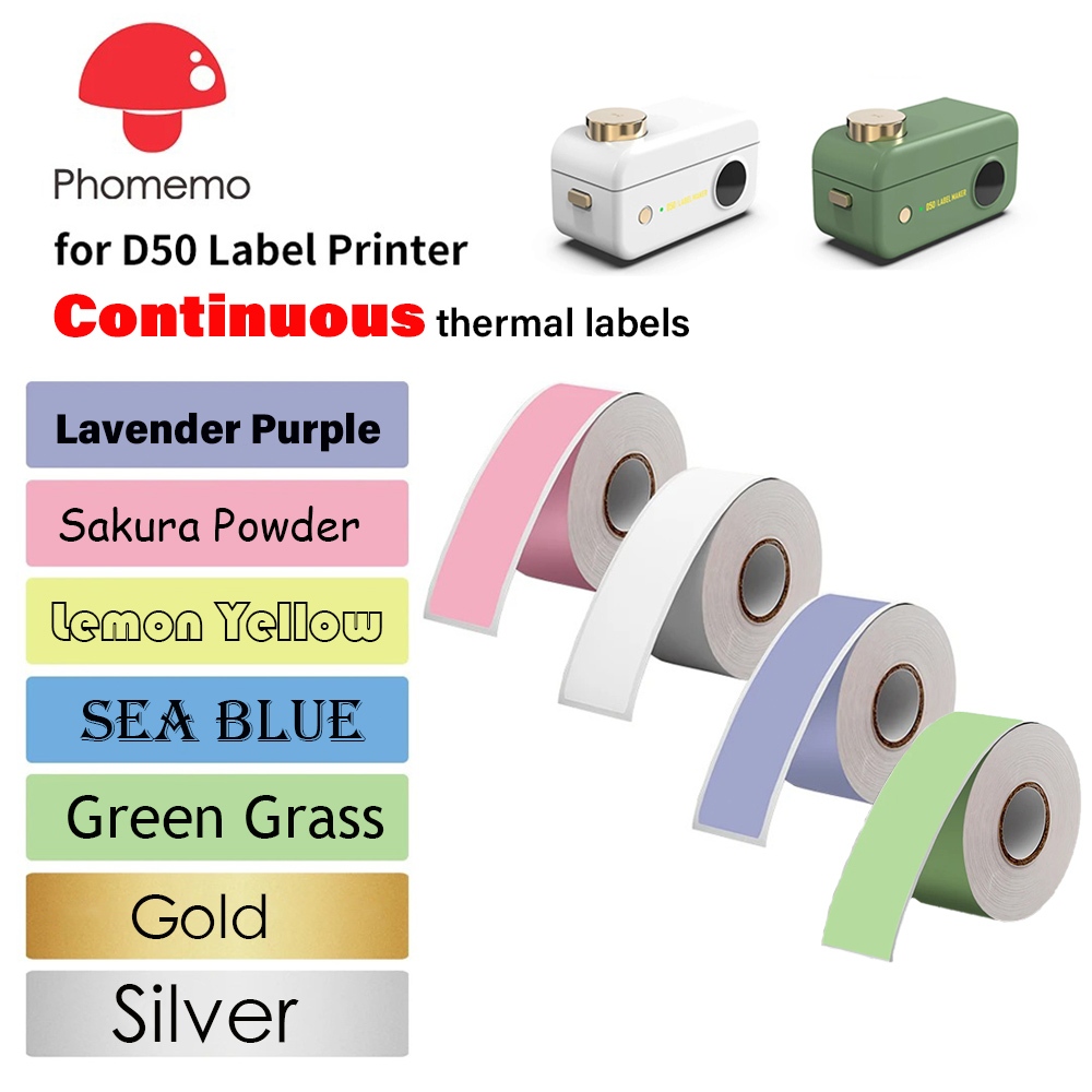 Phomemo Continuous Transparent Label Colorful Sticker For D50 Printer ...