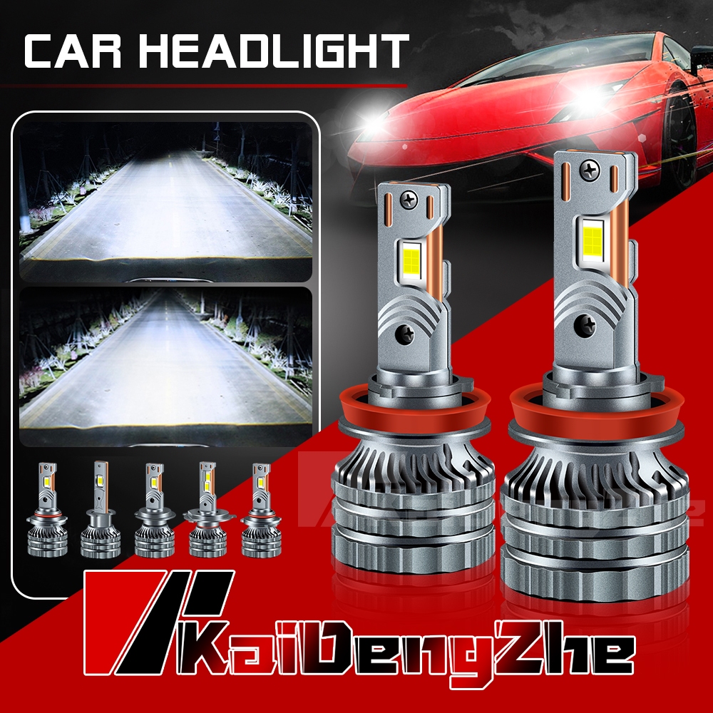 2 Pieces High Power 55W H1 H4 H7 Led Headlight Bulb with Fan H8/H9/H11 ...