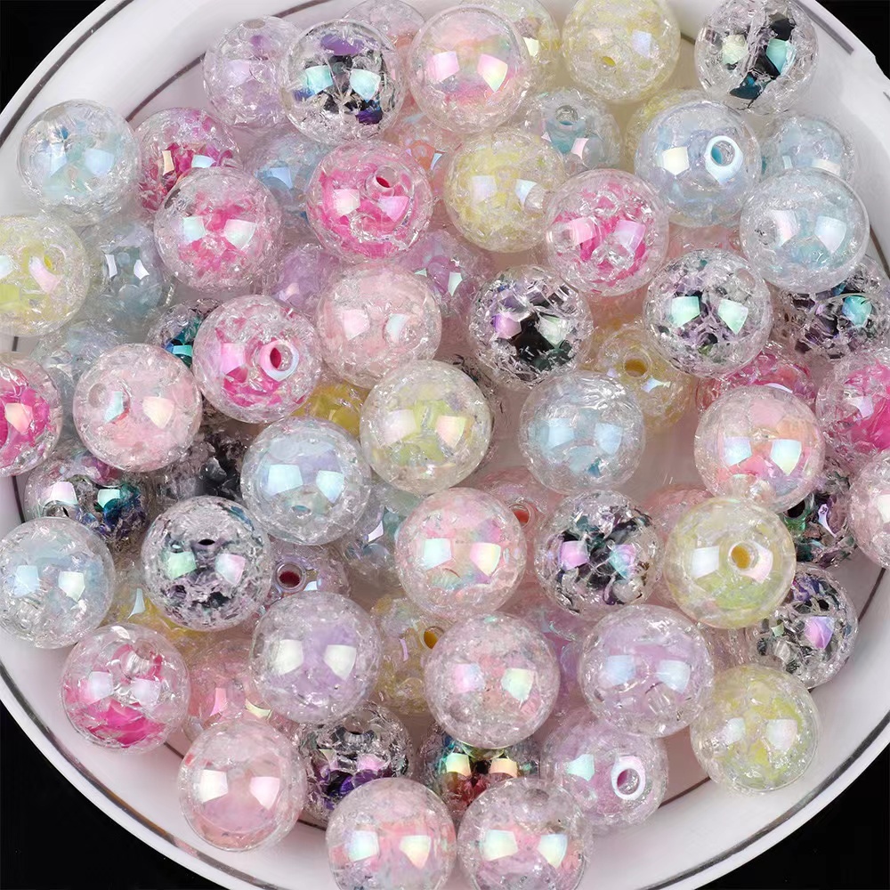 16MM 10Pcs/Set Style Random Burst Round Beads in Beads DIY Mobile Phone ...