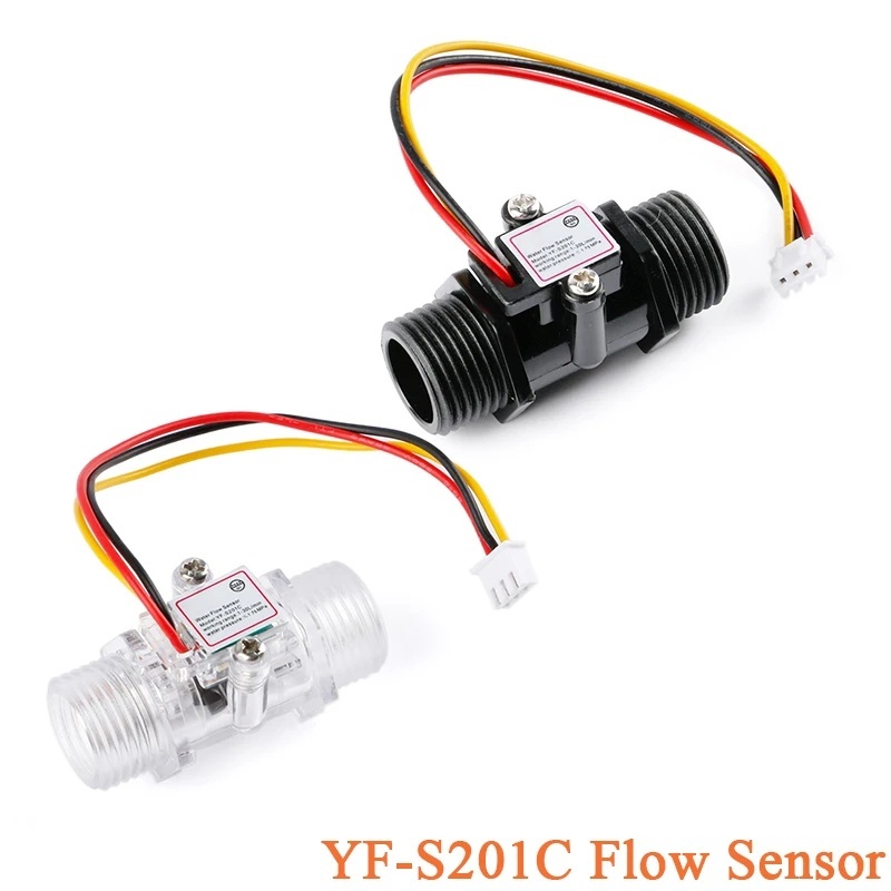 YF-S201C Water Flow Sensor 1-30L/min Switch Fluid Flow Meter Water Control Transparent Enclosure ...