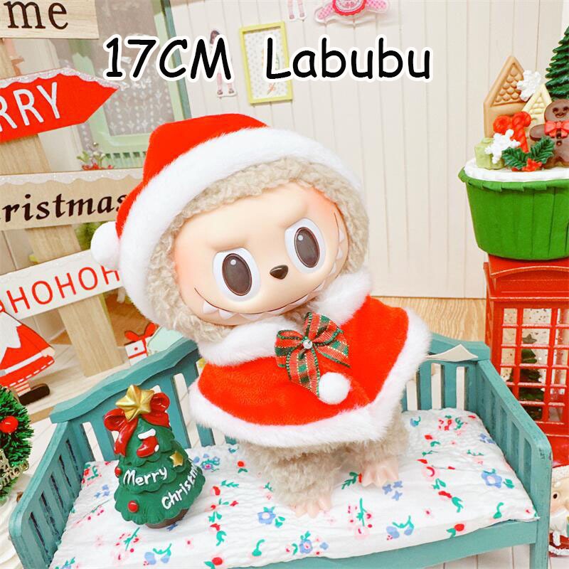 17CM Labubu 10CM Cotton Doll Christmas Clothes Santa Claus Cloak for ...