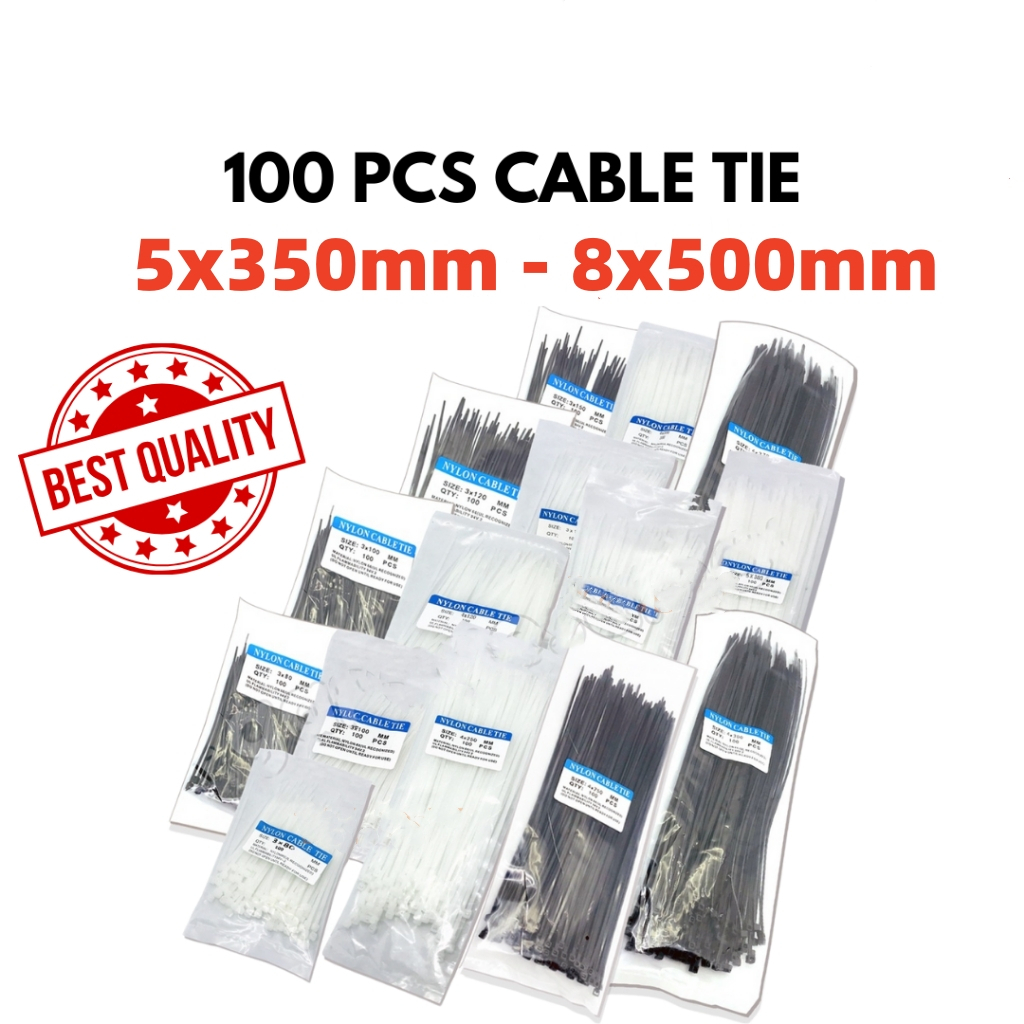 5 x 350mm - 8 x 500mm Nylon Cable Tie, zip tie ,Multi Purpose Cable Tie ...