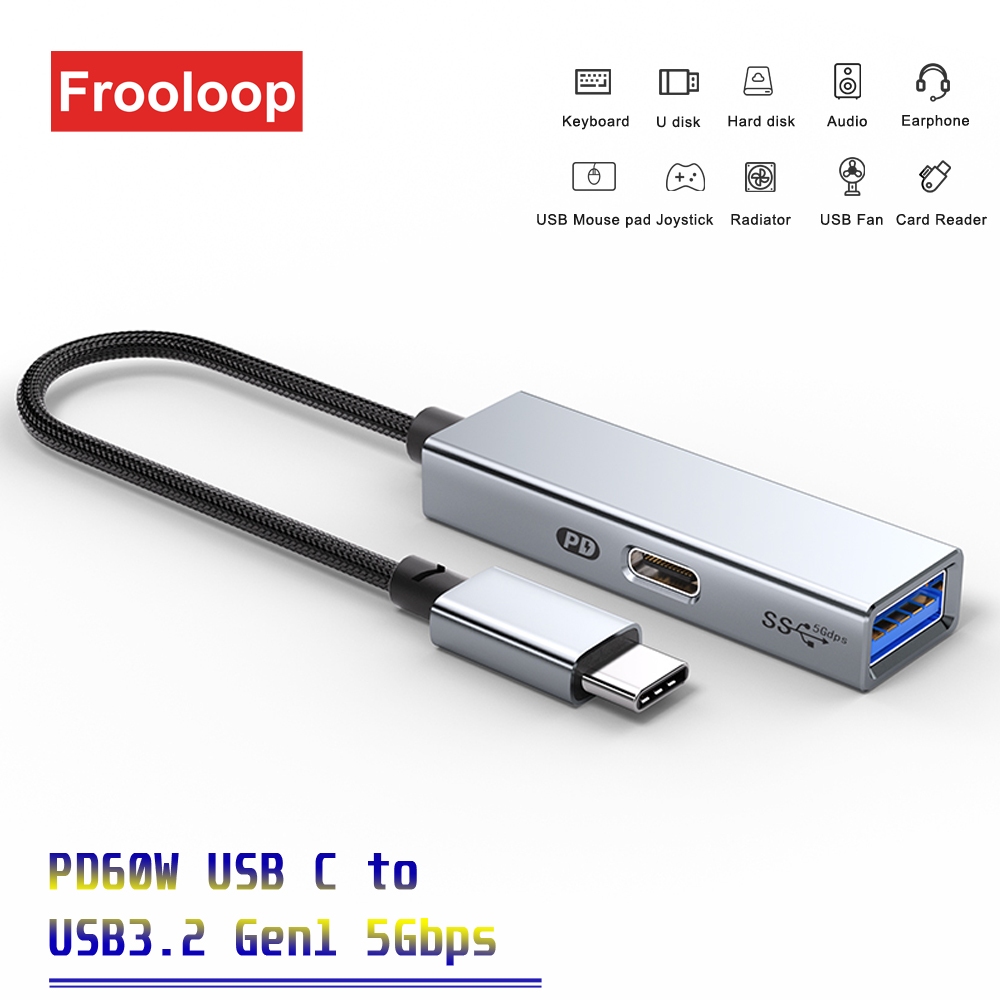 PD 60W USB C To USB3.2 Gen1 OTG Adapter Tablet PC External Keyboard ...