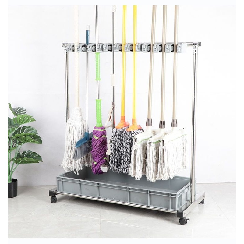 Mop holder Cleaning tool storage rack Cleaning tool storage rack Floor ...
