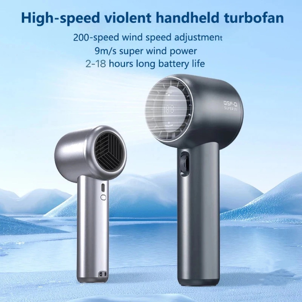 High-speed Handheld Turbofan USB Rechargeable Outdoor Mini Fan Ultra ...