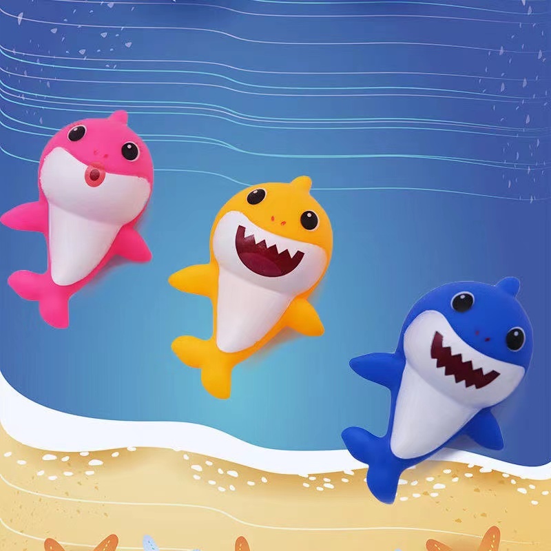 Mini Shark Shower Toy Will Make a Sound, Beautiful Shark Yellow, Blue ...