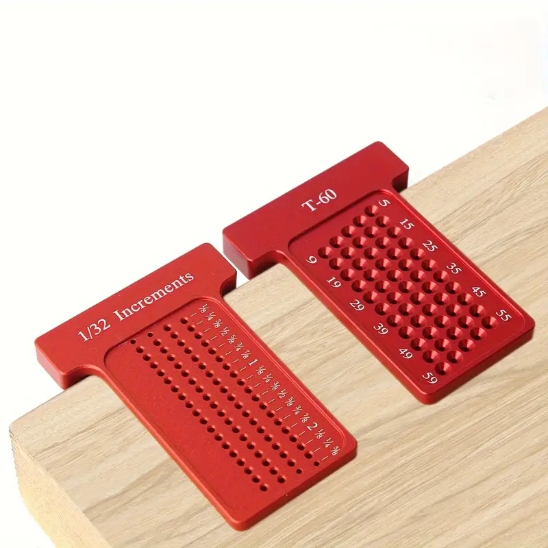 Metric/Inch T-Square Hole Scribing Ruler Aluminum Line Drawing Marking ...