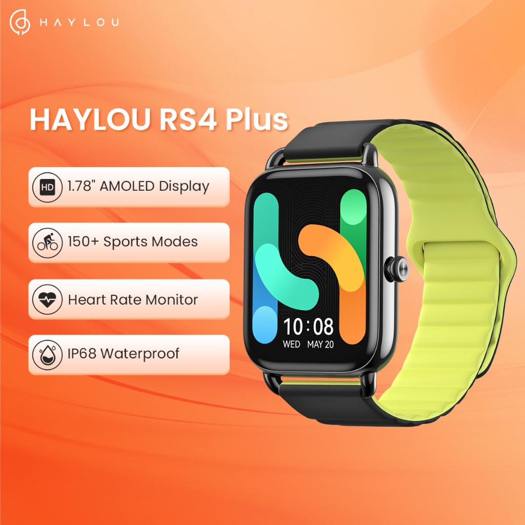 Haylou RS4 Plus Smartwatch 1.78"Amoled Display IP68Waterproof 100 ...