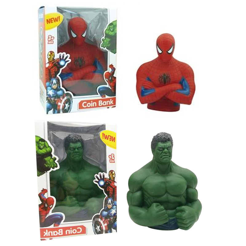 13cm Avengers Spiderman Hulk Iron Man Piggy Bank Children's Day ...