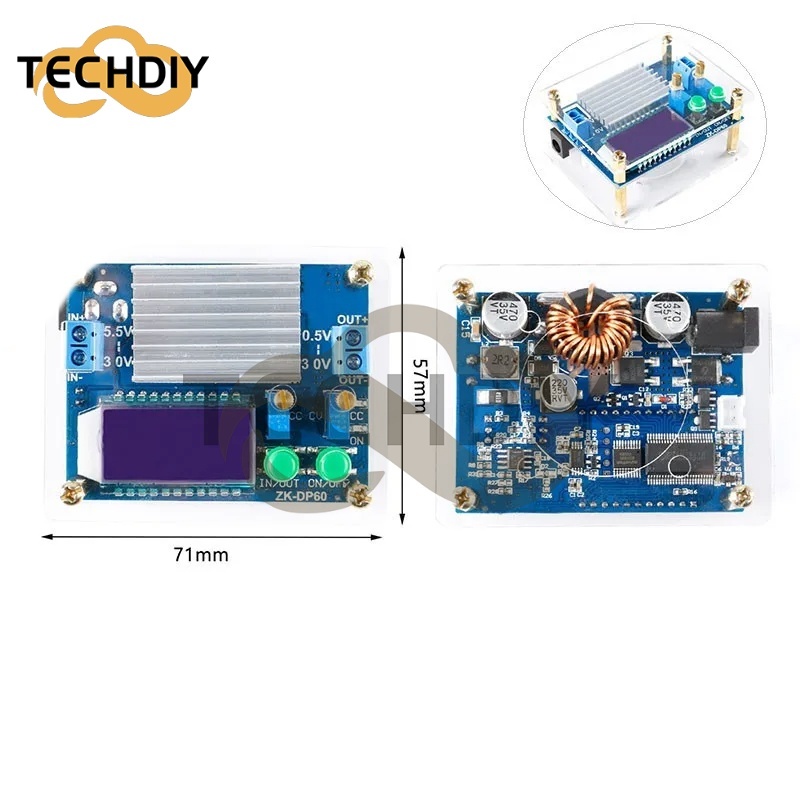 DC DC Automatic Boost Buck Converter CC CV Power Supply Module 6A 60W 0 ...