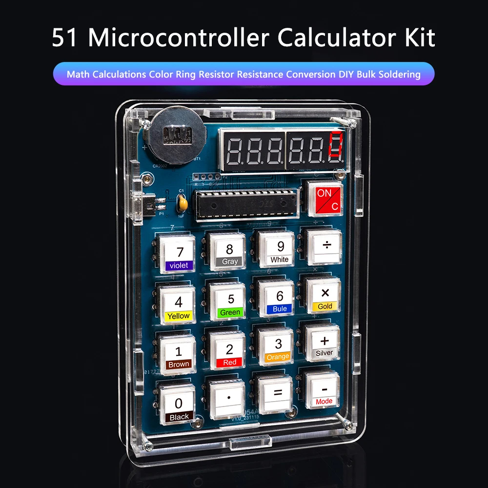 DIY Electronic Kit Mini Calculator Digital Display Calculator Kit 51 Microcontroller Training ...