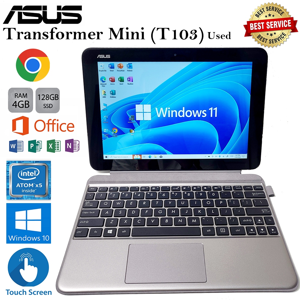 ASUS 10.1” Transformer Mini T103 Intel Atom x5-Z8350 2in1 Touchscreen Laptop Intel Quad-Core ...