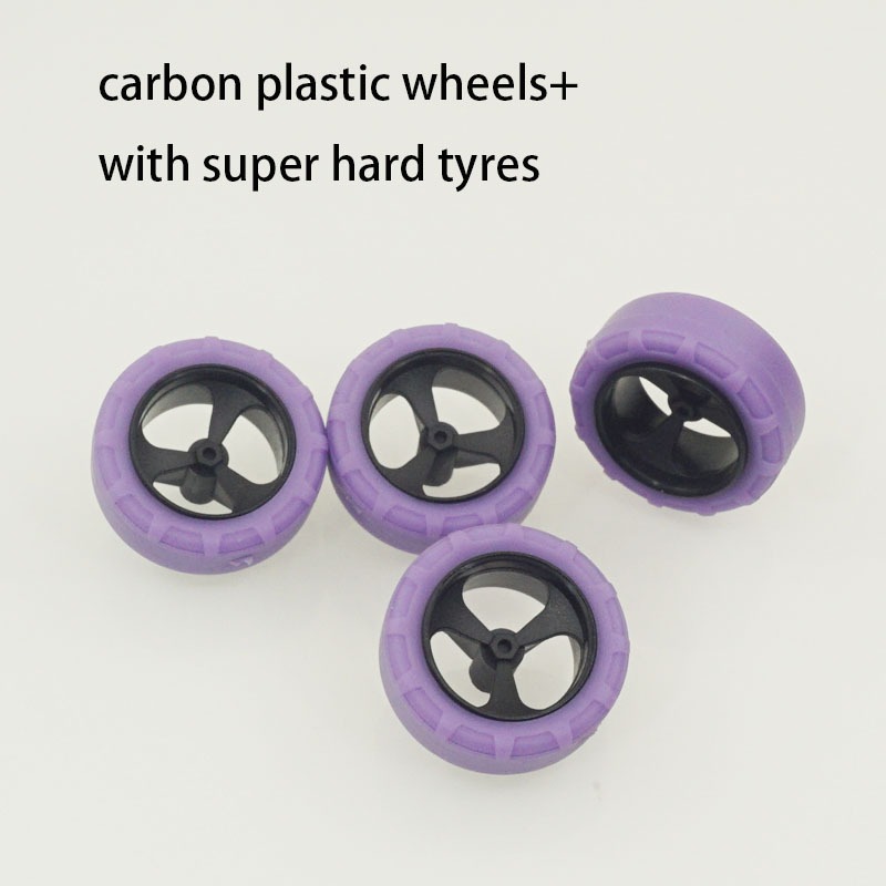 project D mini 4wd parts carbon small wheels maroon super hard tyre ...