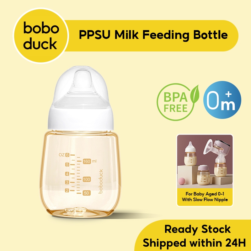 Boboduck PPSU Milk Baby Bottle Wide Neck Feeding Bottle 5oz/160ml F8219 | Shopee Philippines