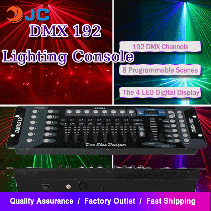 192 DMX 512 Stage Light Controller For DJ Equipment Console Disco Party ...