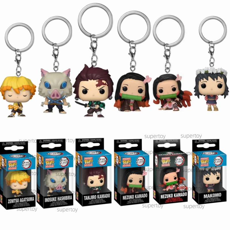 Funko Pop Keychain Demon Slayer Tanjiro Kamado Nezuko Inosuke Zenitsu ...
