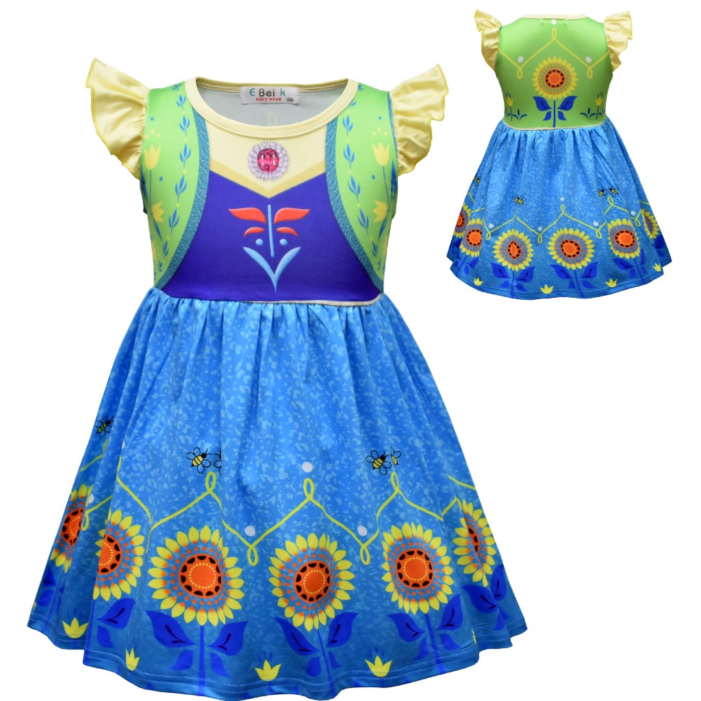 Girls Movies Frozen 2 Princess Anna Dress Children Anna Princess Dress ...