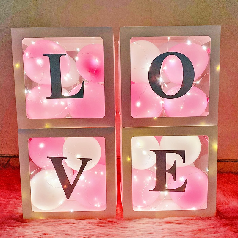 12 Inch Transparent Balloon Box Letter Number Wedding Birthday Party ...