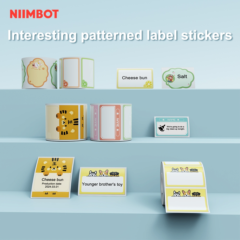 NIIMBOT B21/B3S/B1 Label Paper Name Sticker Waterproof Classified Storage Color Sticker for ...
