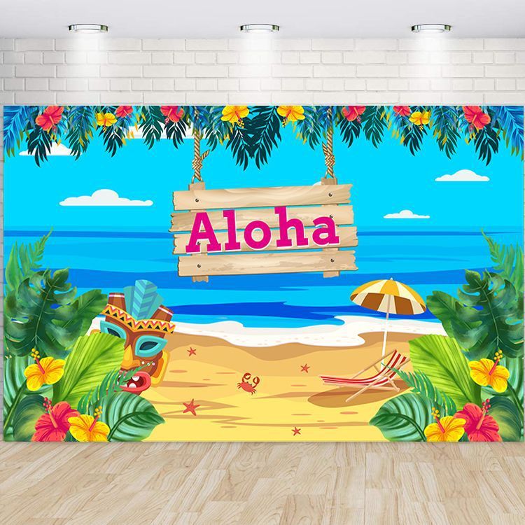 Hawaiian Background Banner Hawaiian Beach Photography Background Party ...